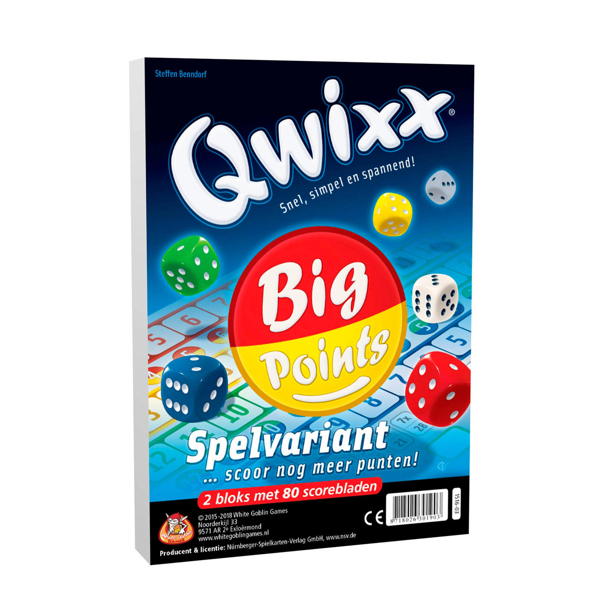 White Goblin Games qwixx big points scoreblok uitbreidingsspel | kleertjes.com
