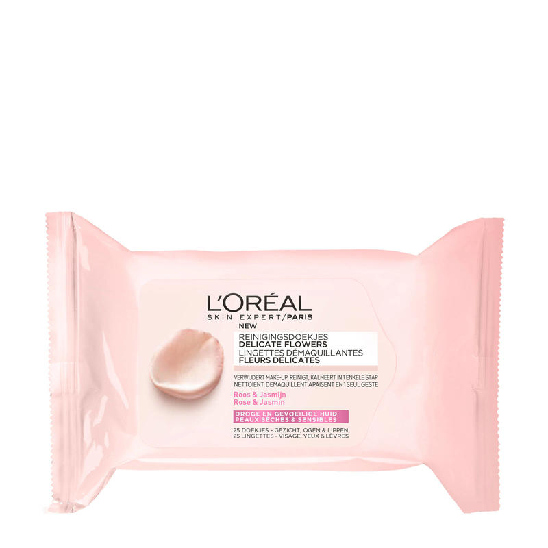 L'Oréal Paris Skin Expert Delicate Flowers Wipes - 6 x 25 stuks ...