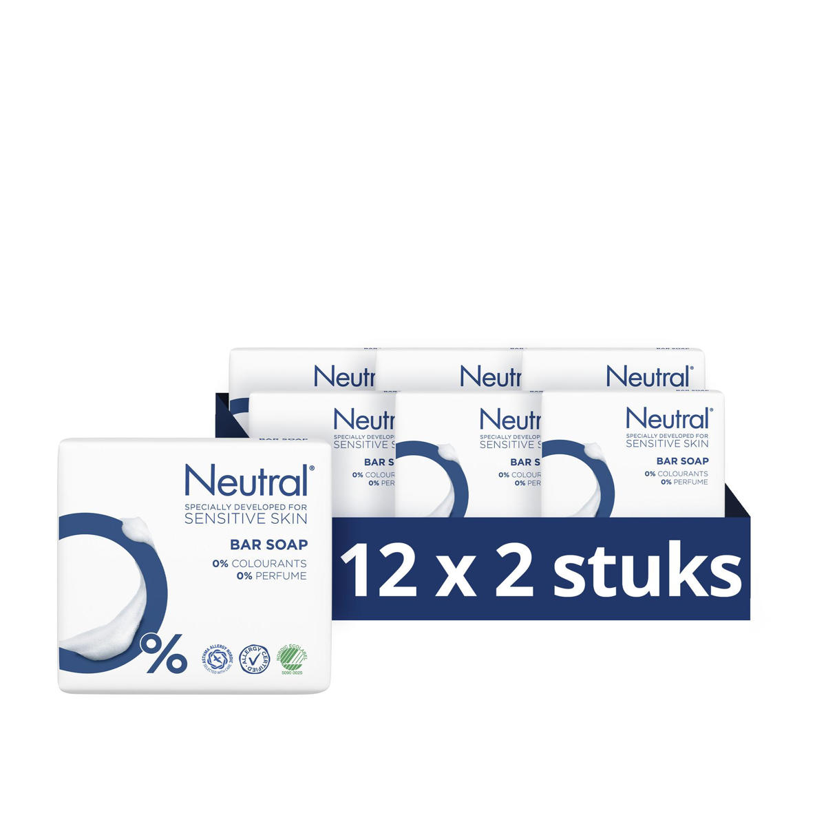 Neutral zeep tablet Parfumvrij - 12 x 200 g | kleertjes.com