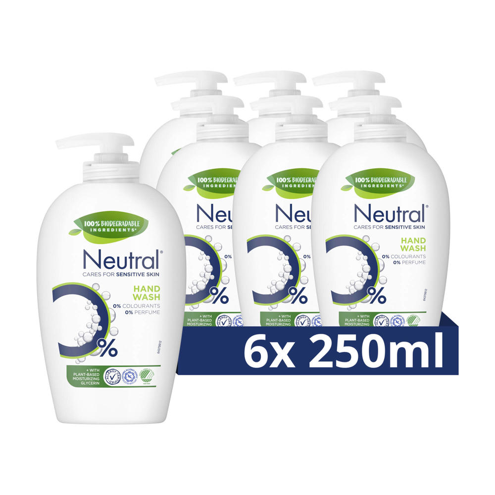 Neutral vloeibare handzeep Parfumvrij - 6 x 250 ml | kleertjes.com