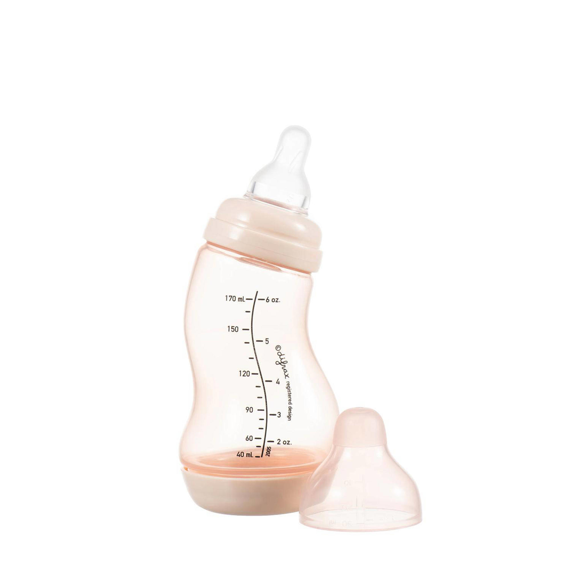 Difrax Natural S-Babyfles - 170 ml - Anti Koliek - Roze | kleertjes.com