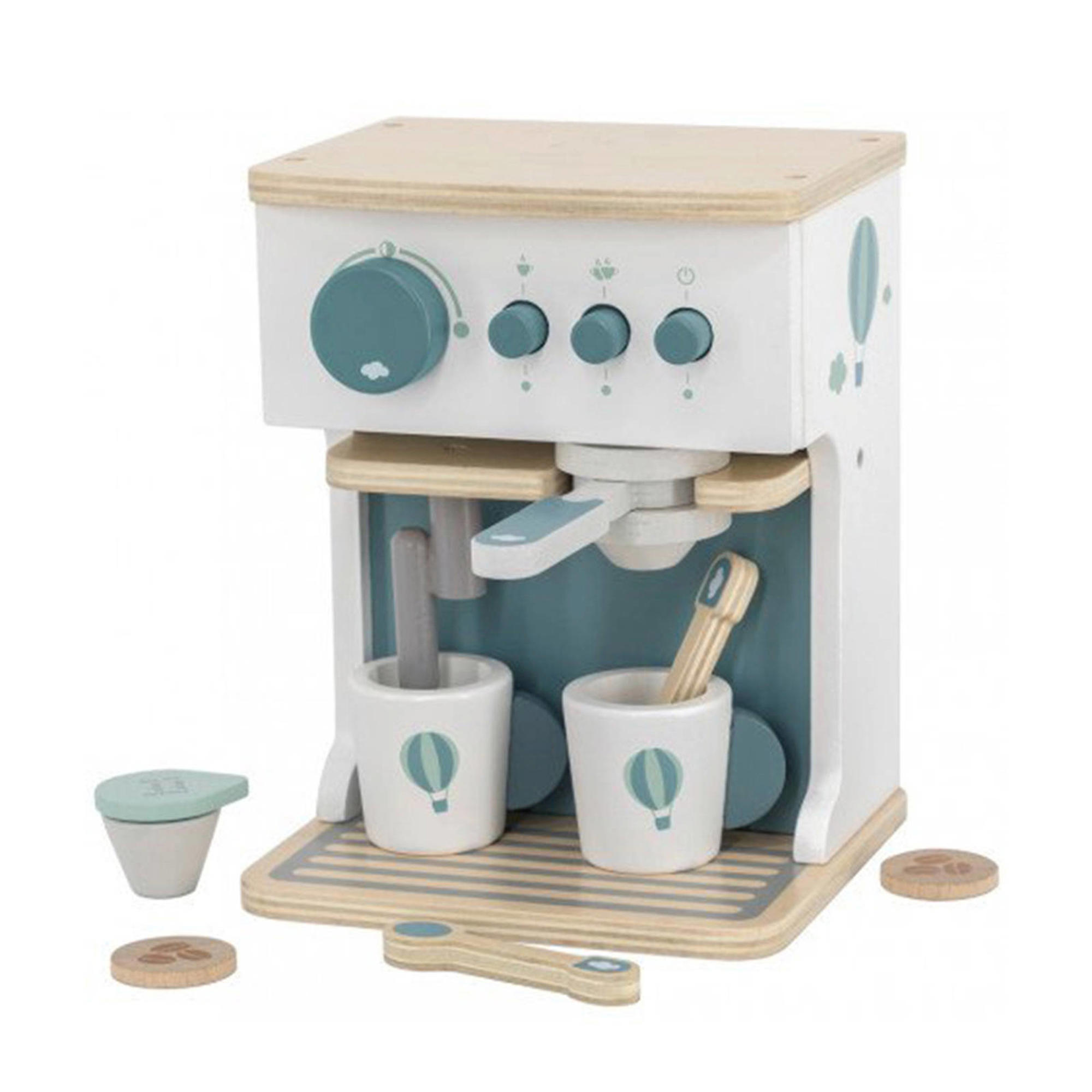 Label Label Wood Espresso machine met accessoires mint | kleertjes.com