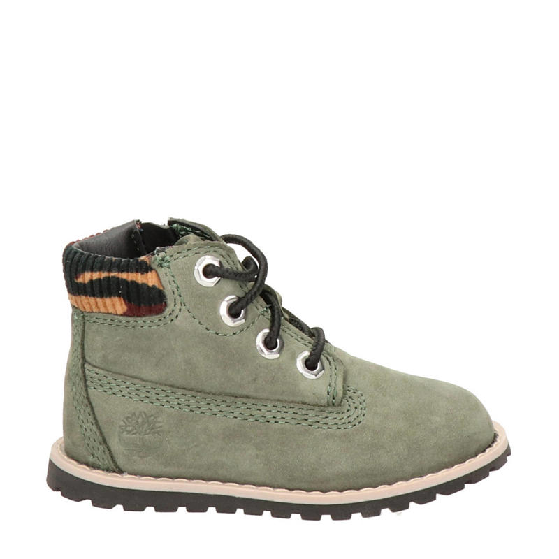 Timberland Pokey Pine nubuck veterboots groen | kleertjes.com