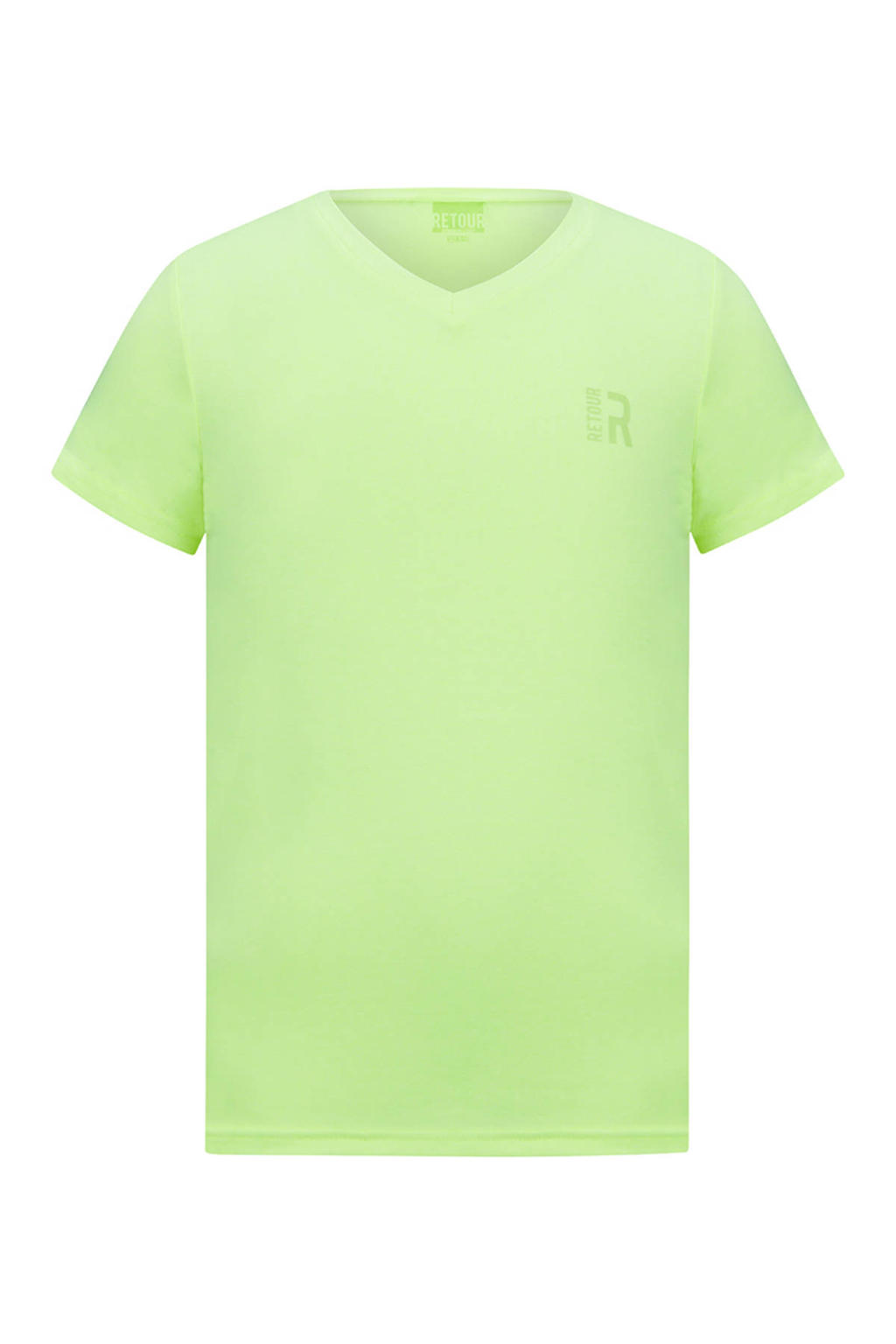 Retour Jeans basic T-shirt Sean neon geel | kleertjes.com