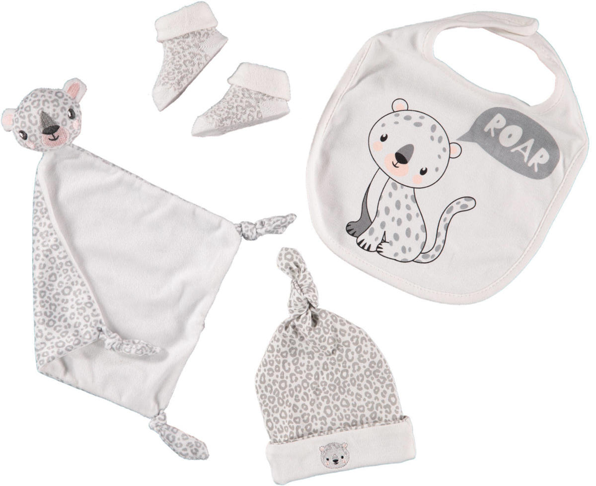 Apollo baby geschenkset Leopard lichtgrijs/wit | kleertjes.com