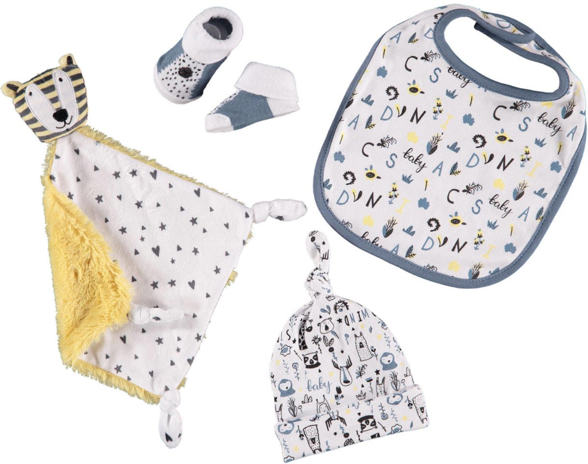 Apollo baby geschenkset Animals blauw/wit/geel | kleertjes.com