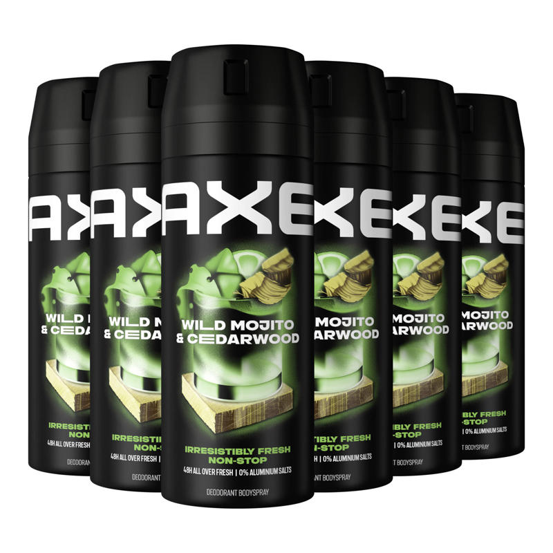 Axe Wild Green Mojito & Cedarwood deodorant bodyspray - 6 x 150 ml ...