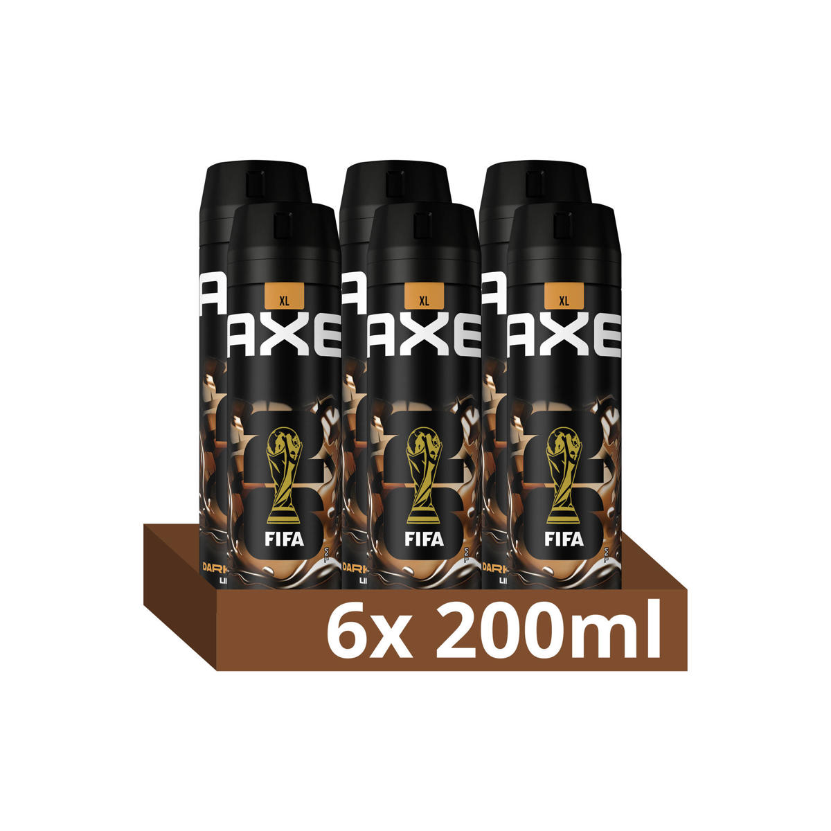 Axe Dark Temptation deodorant bodyspray - 6 x 200 ml | kleertjes.com