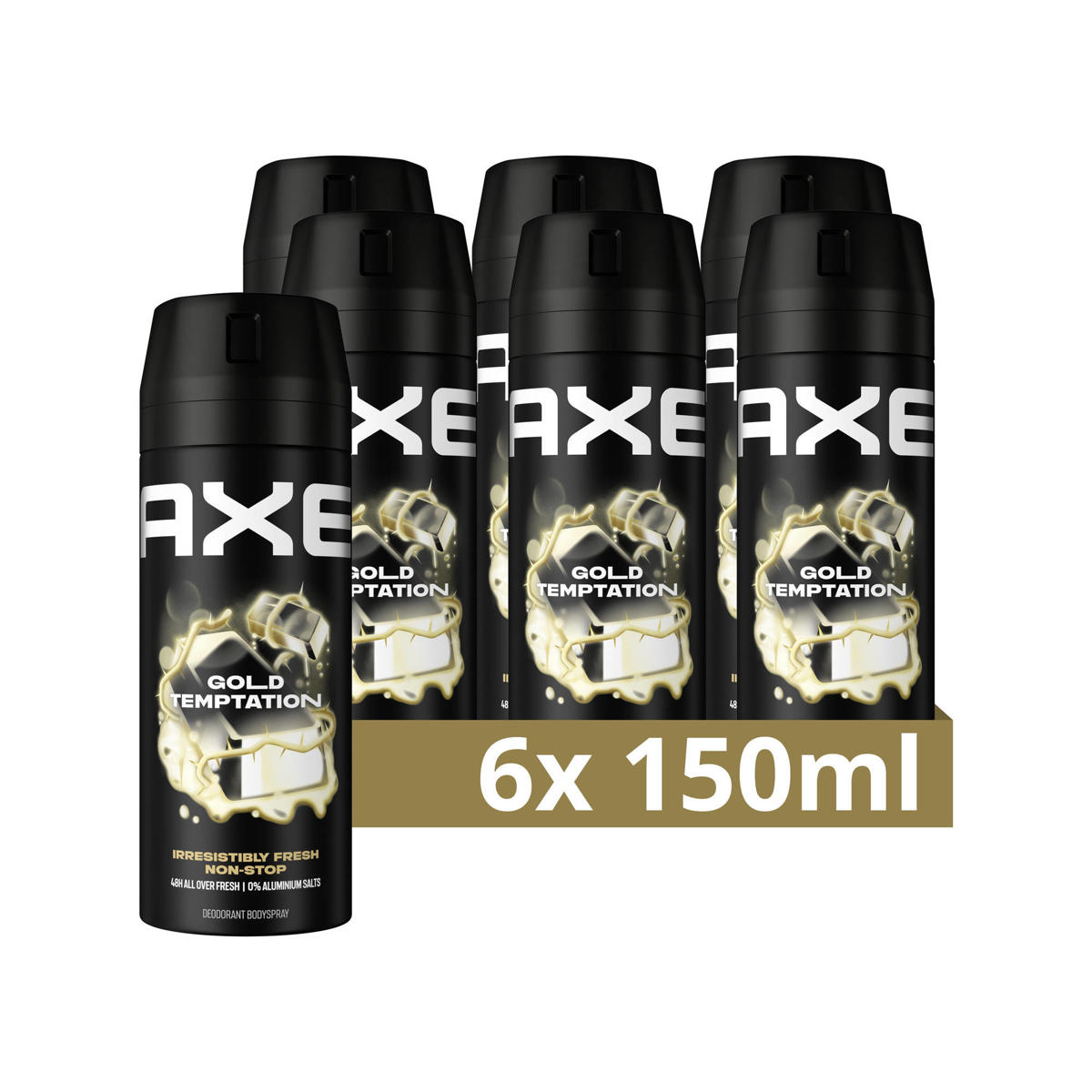 Axe Gold Temptation deodorant bodyspray - 6 x 150 ml | kleertjes.com