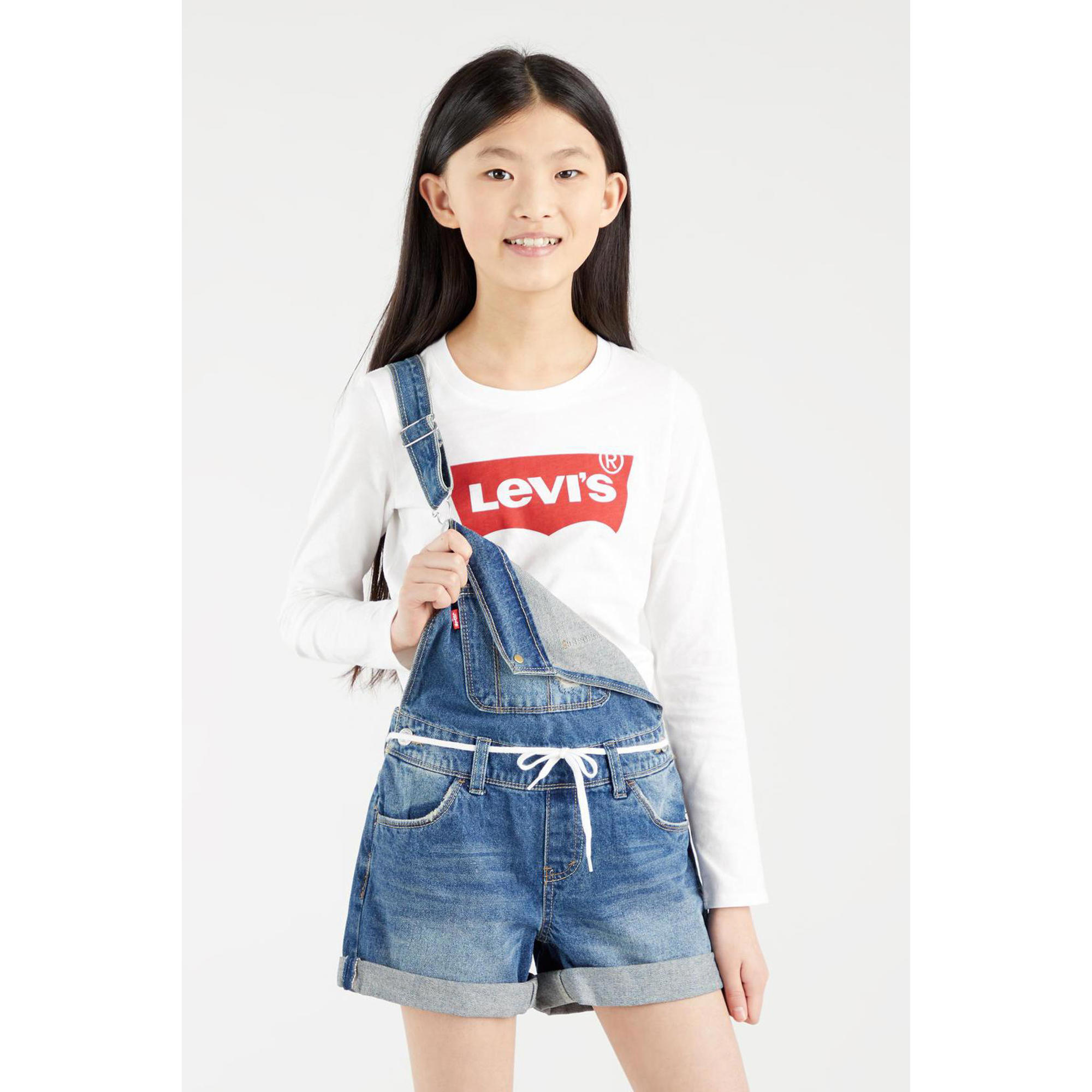 Levi's Kids longsleeve Batwing met logo wit | kleertjes.com