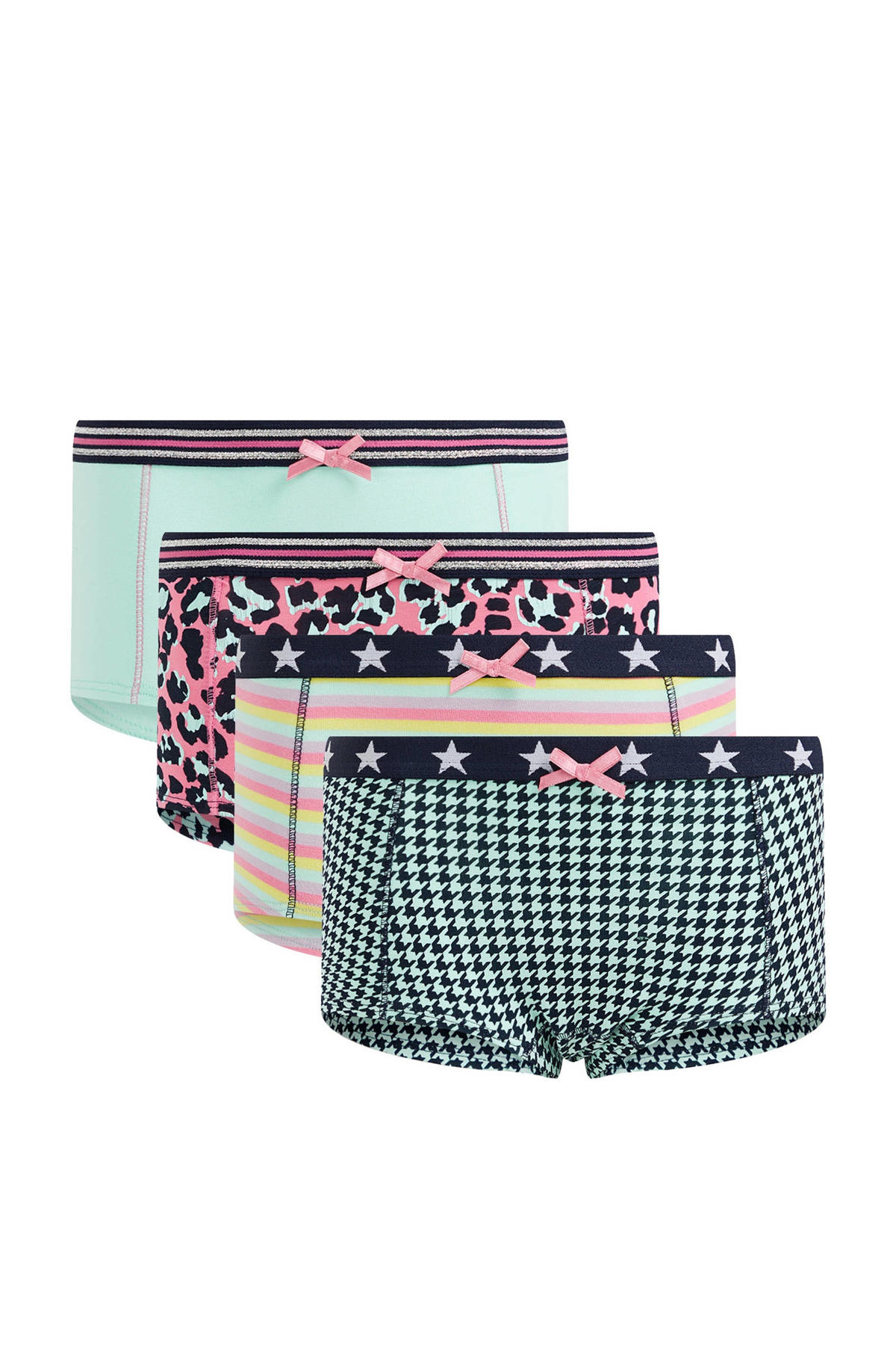 WE Fashion hipster - set van 4 mintgroen/geel/roze | kleertjes.com