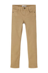 NAME IT KIDS slim fit broek NKMTHEO beige | kleertjes.com