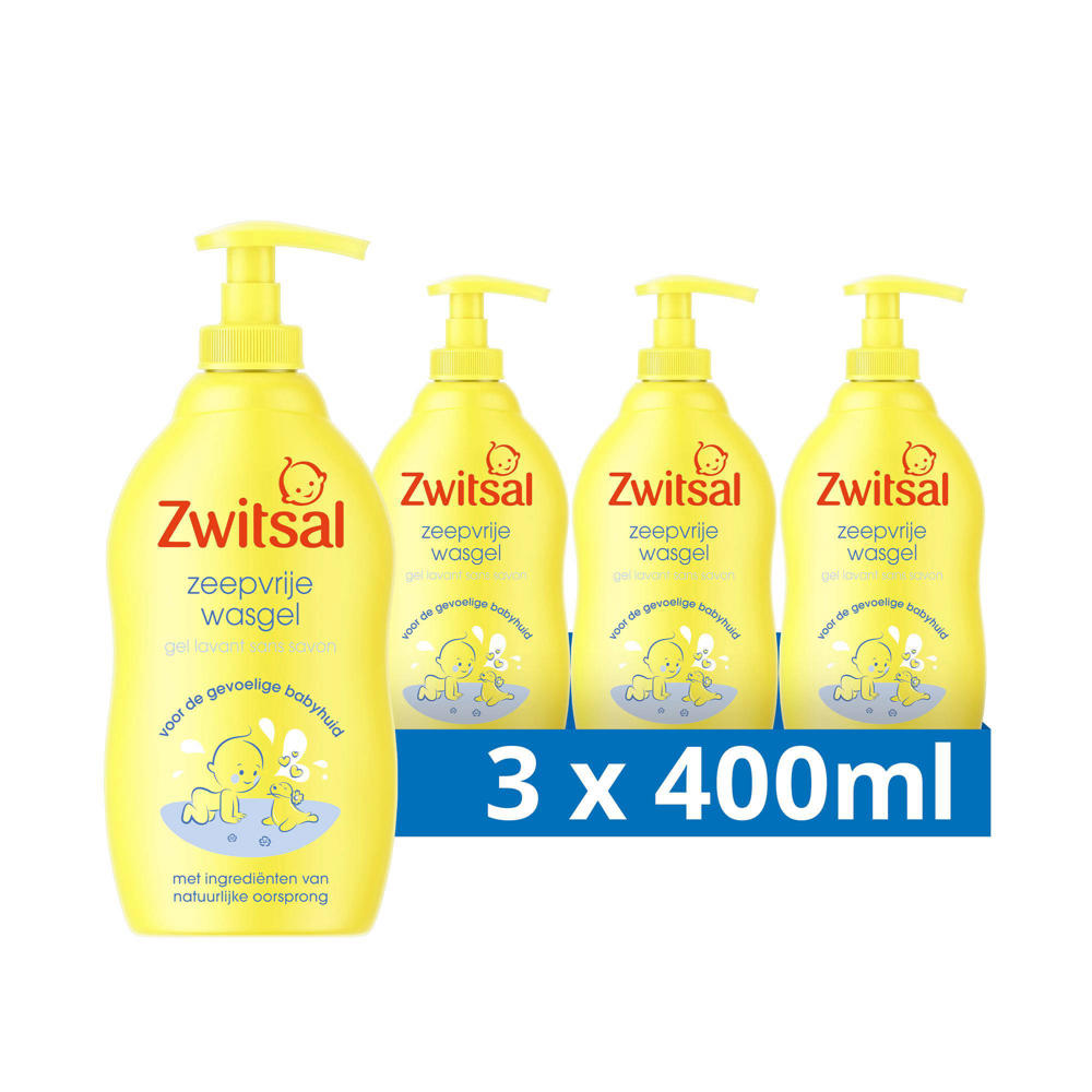 Zwitsal Zeepvrije wasgel Baby - 3 x 400 ml | kleertjes.com