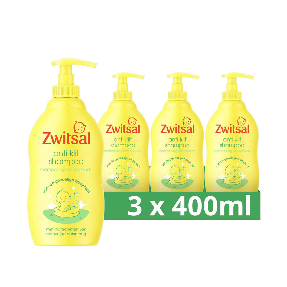 Zwitsal Anti-klit shampoo Baby - 3 x 400 ml | kleertjes.com
