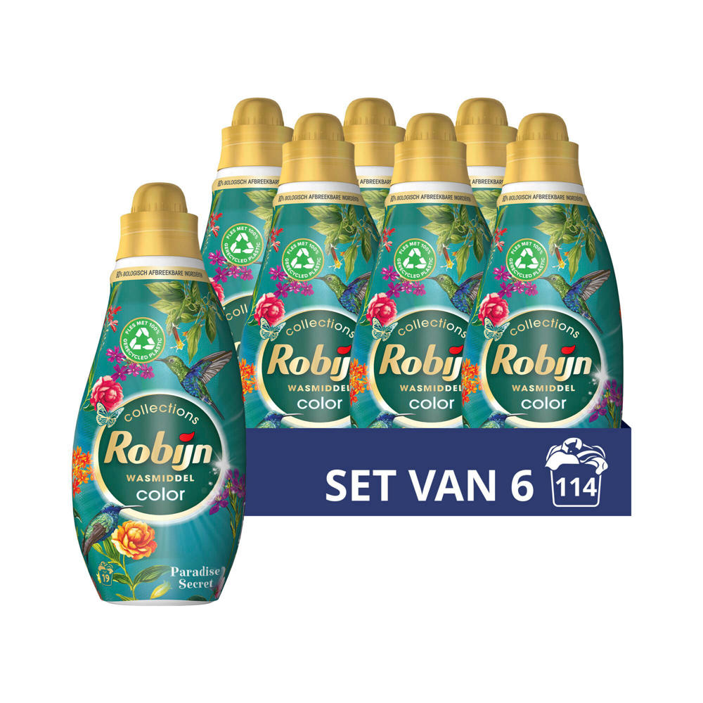 Robijn Klein & Krachtig Collections vloeibaar wasmiddel Color Paradise ...
