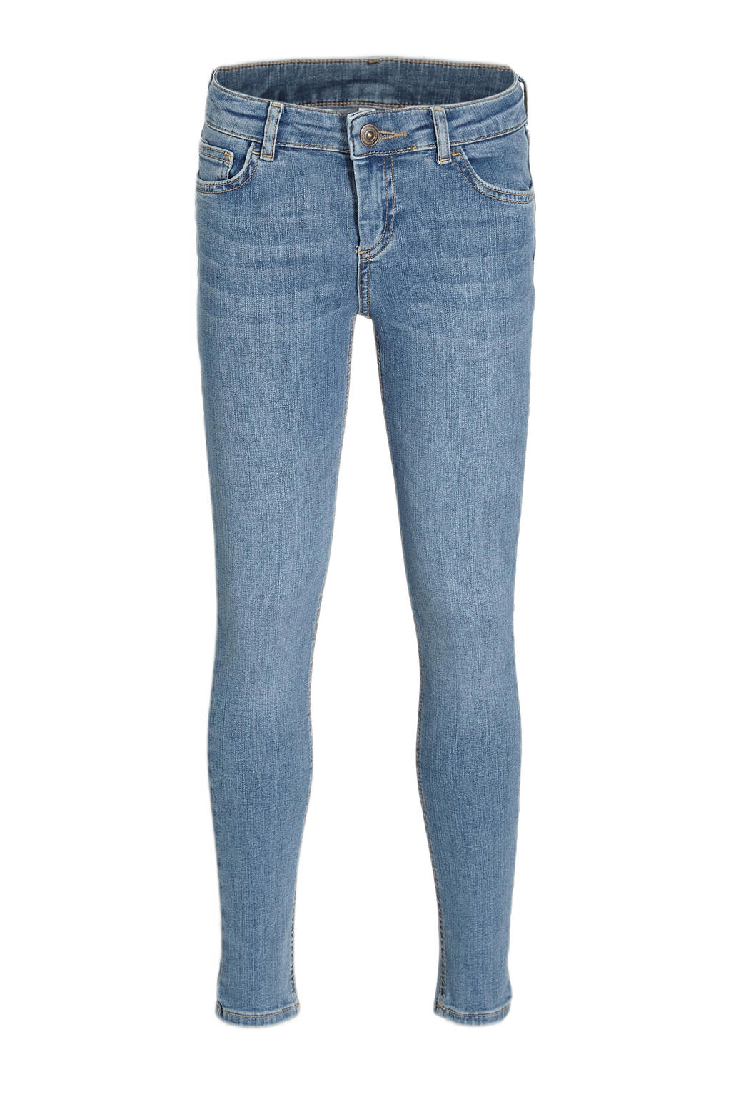 PIECES KIDS high waist slim fit jeans LPRUNA light denim | kleertjes.com