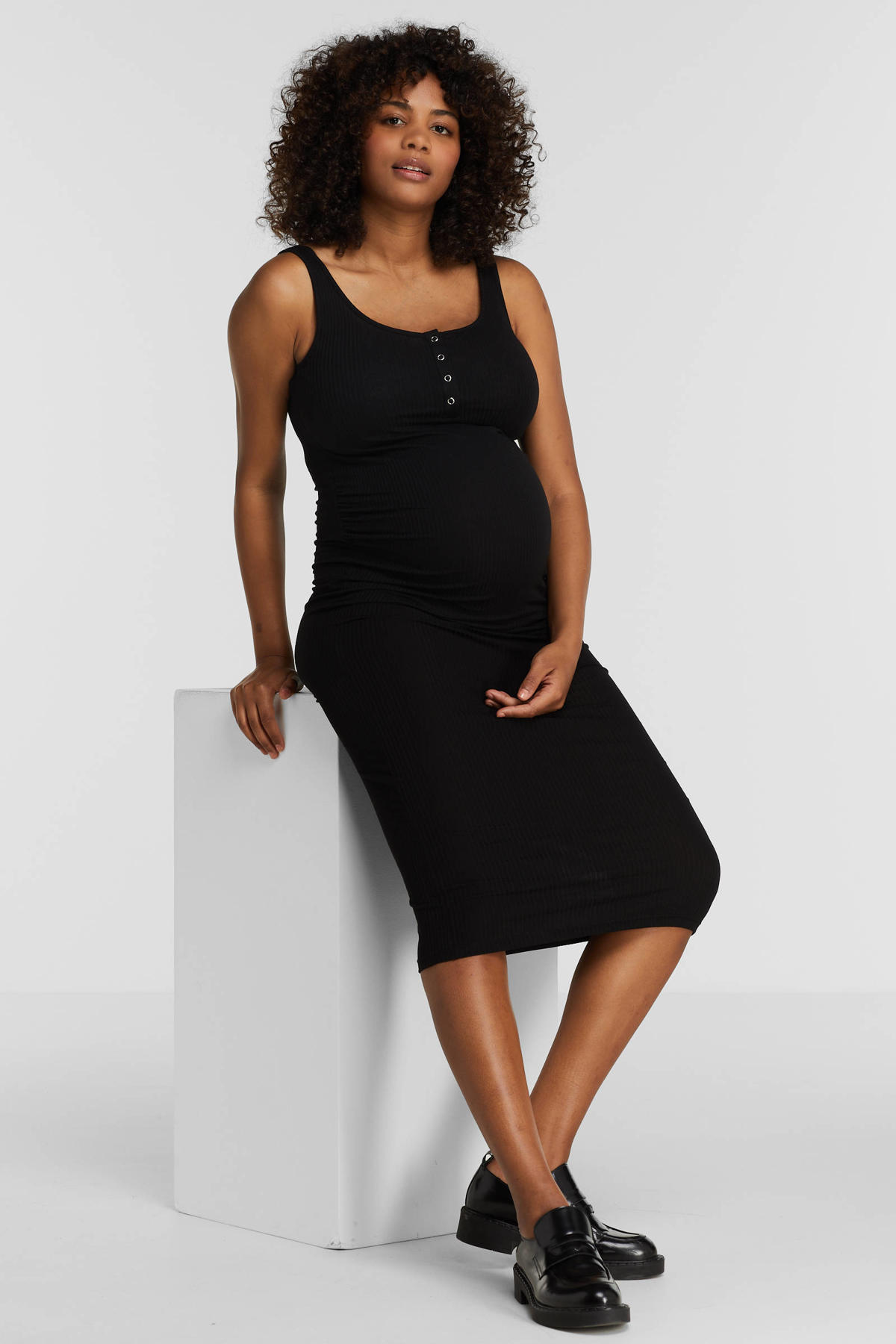 PIECES Maternity zwangerschapsjurk PMKITTE zwart | kleertjes.com