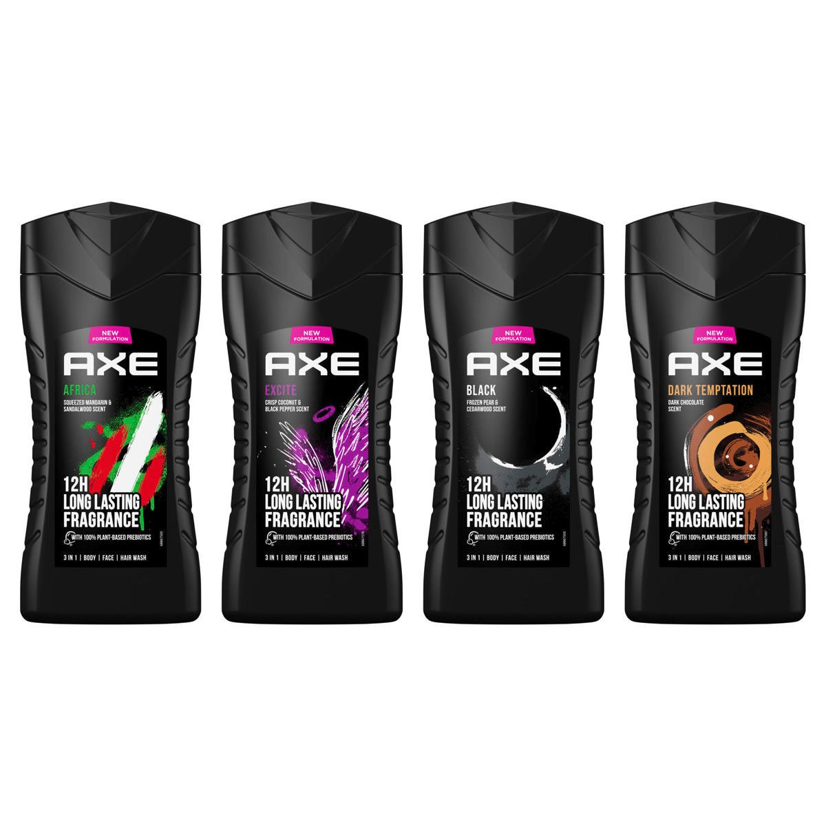 Axe 3-in-1 douchegel mix set - 4 x 250 ml | kleertjes.com