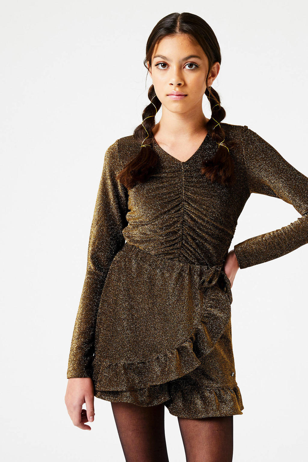 CoolCat Junior longsleeve Layla X CG met glitters goud | kleertjes.com