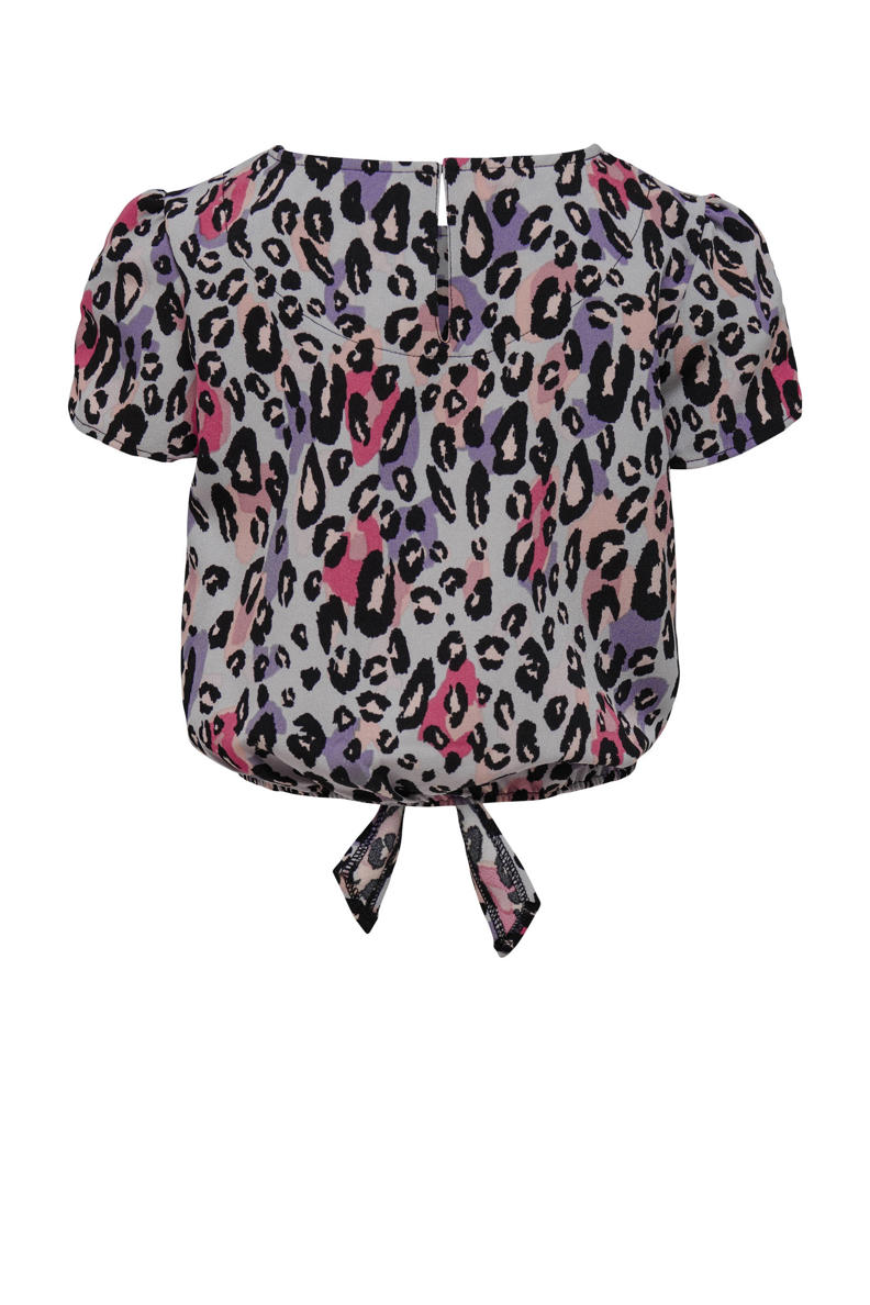 KIDS ONLY GIRL top KOGSELMA met panterprint paars/zwart/rood ...