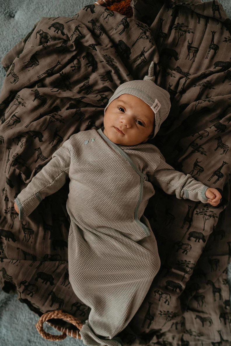 Snoozebaby geboortepakje / cocoon incl mutsje 3-6 mnd Fresh Blue ...