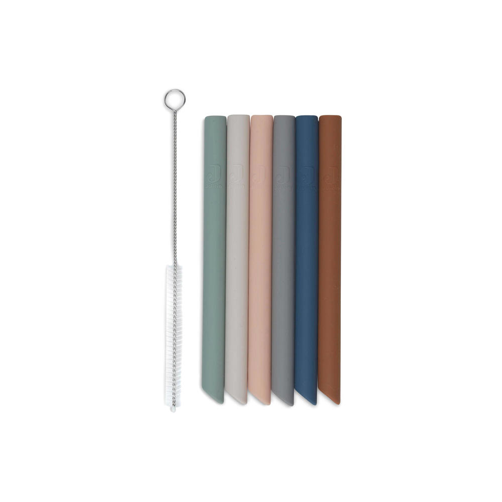 Jollein siliconen rietje - set van 6 multi | kleertjes.com