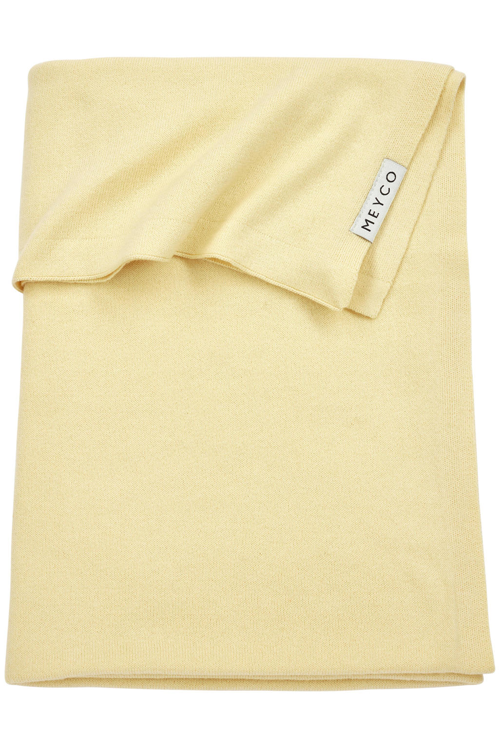 Meyco baby wiegdeken Knit basic 75x100 cm soft yellow | kleertjes.com