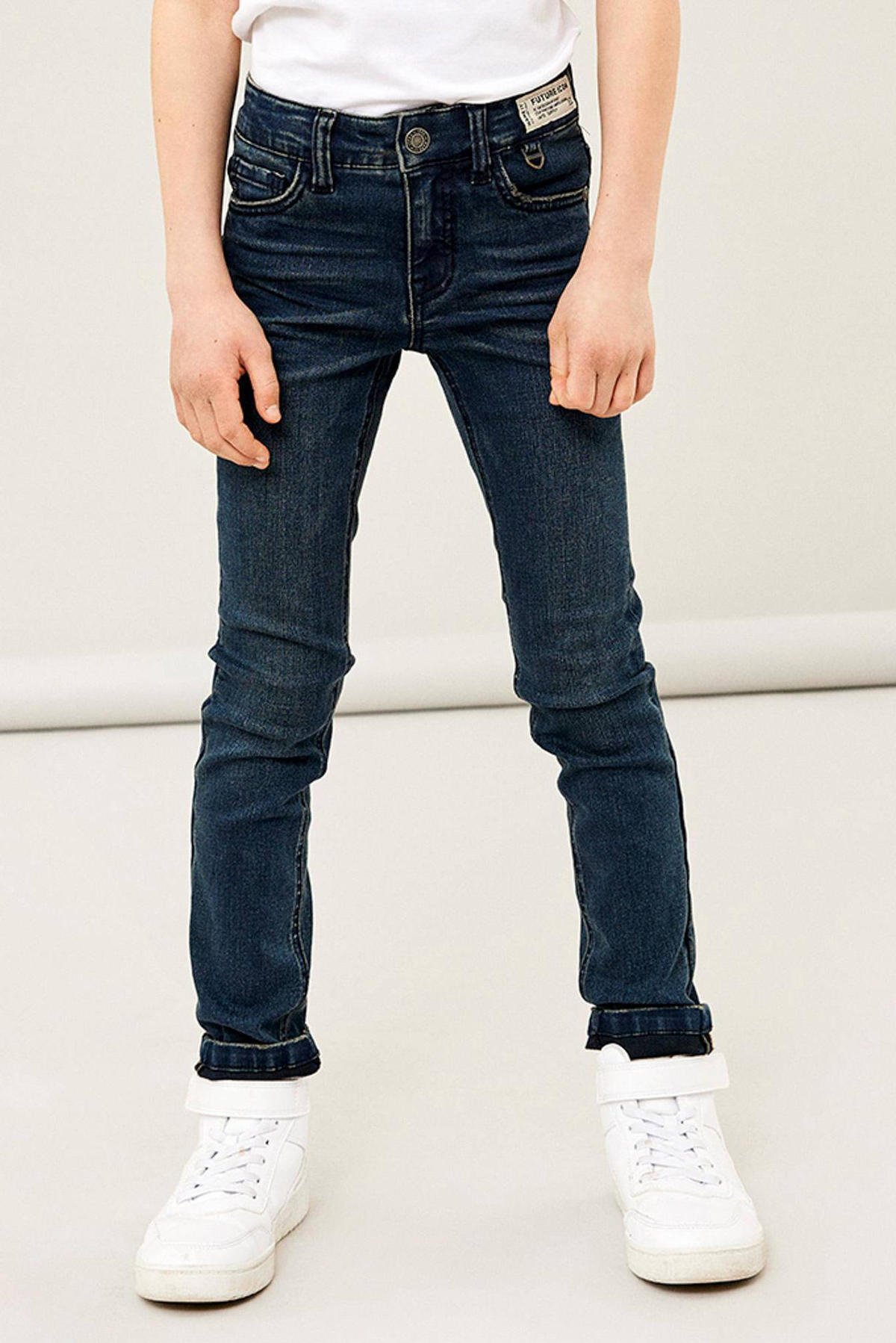 NAME IT KIDS skinny jeans NKMPETE dark blue denim | kleertjes.com