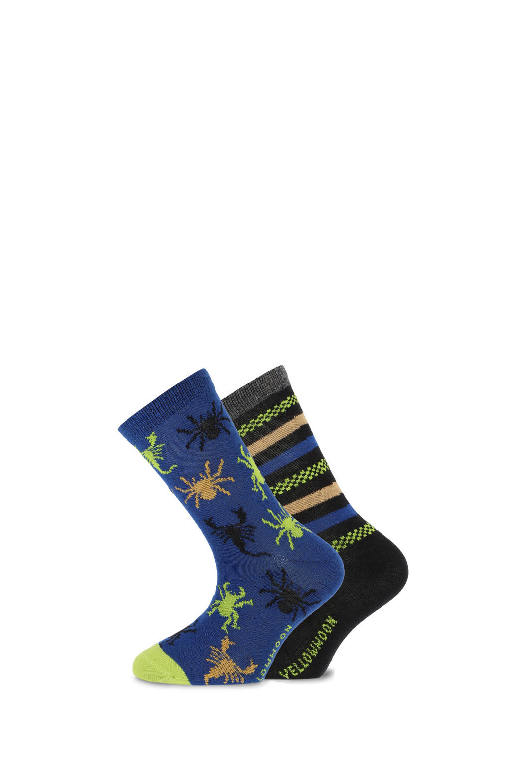 Yellow Moon sokken met print - set van 2 kobalt blauw | kleertjes.com