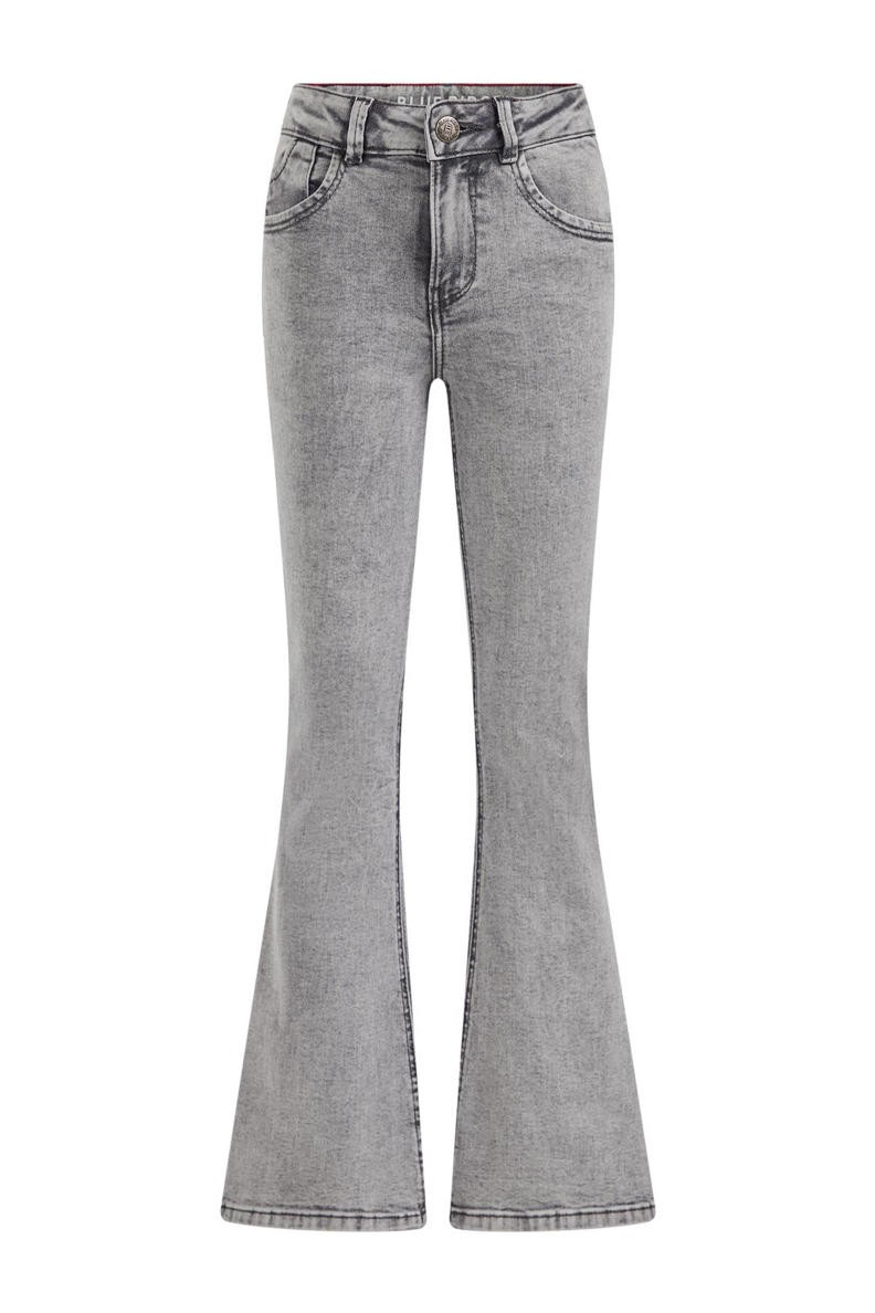 WE Fashion Blue Ridge flared jeans light grey denim | kleertjes.com