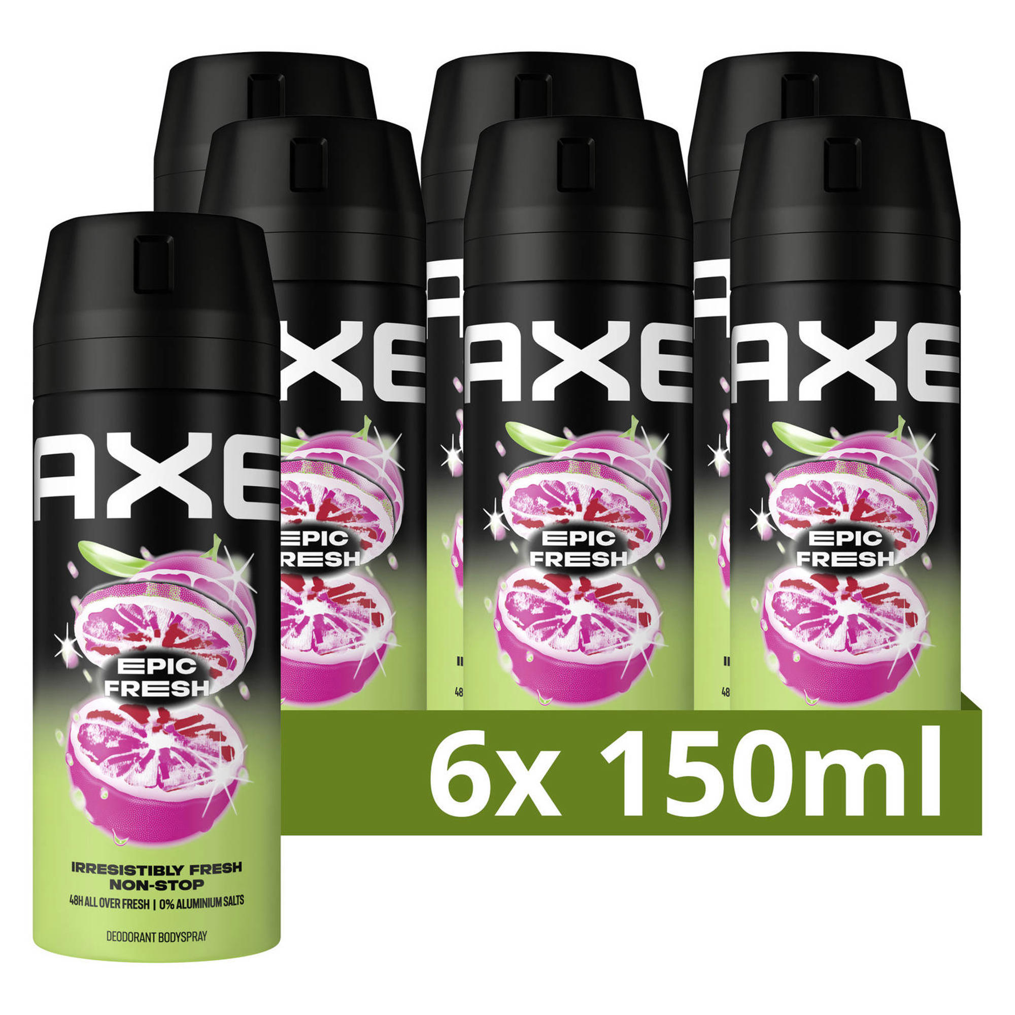 Axe Epic Fresh deodorant bodyspray - 6 x 150 ml | kleertjes.com