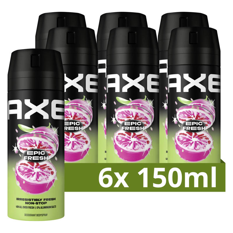 Axe Epic Fresh deodorant bodyspray - 6 x 150 ml | kleertjes.com