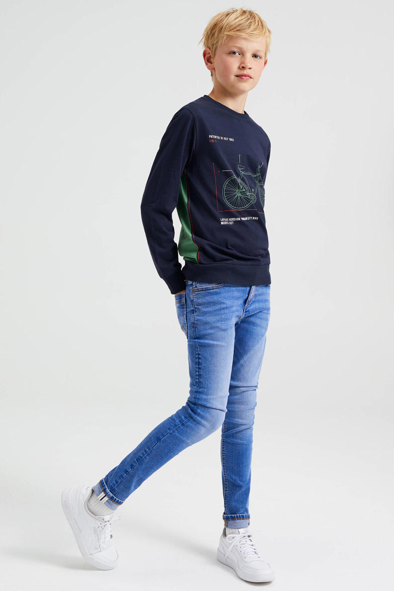 WE Fashion Blue Ridge skinny jeans bright blue denim | kleertjes.com