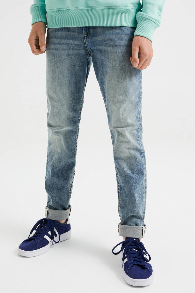WE Fashion Blue Ridge tapered fit jeans green cast denim | kleertjes.com
