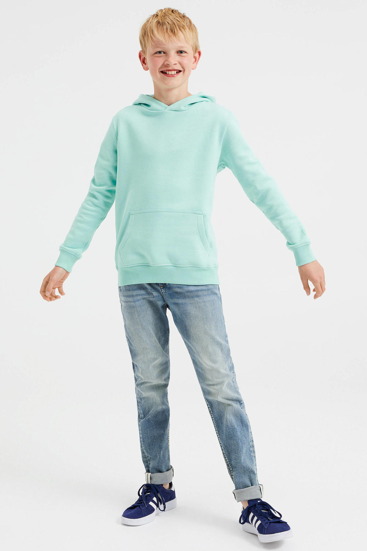 WE Fashion Blue Ridge tapered fit jeans green cast denim | kleertjes.com