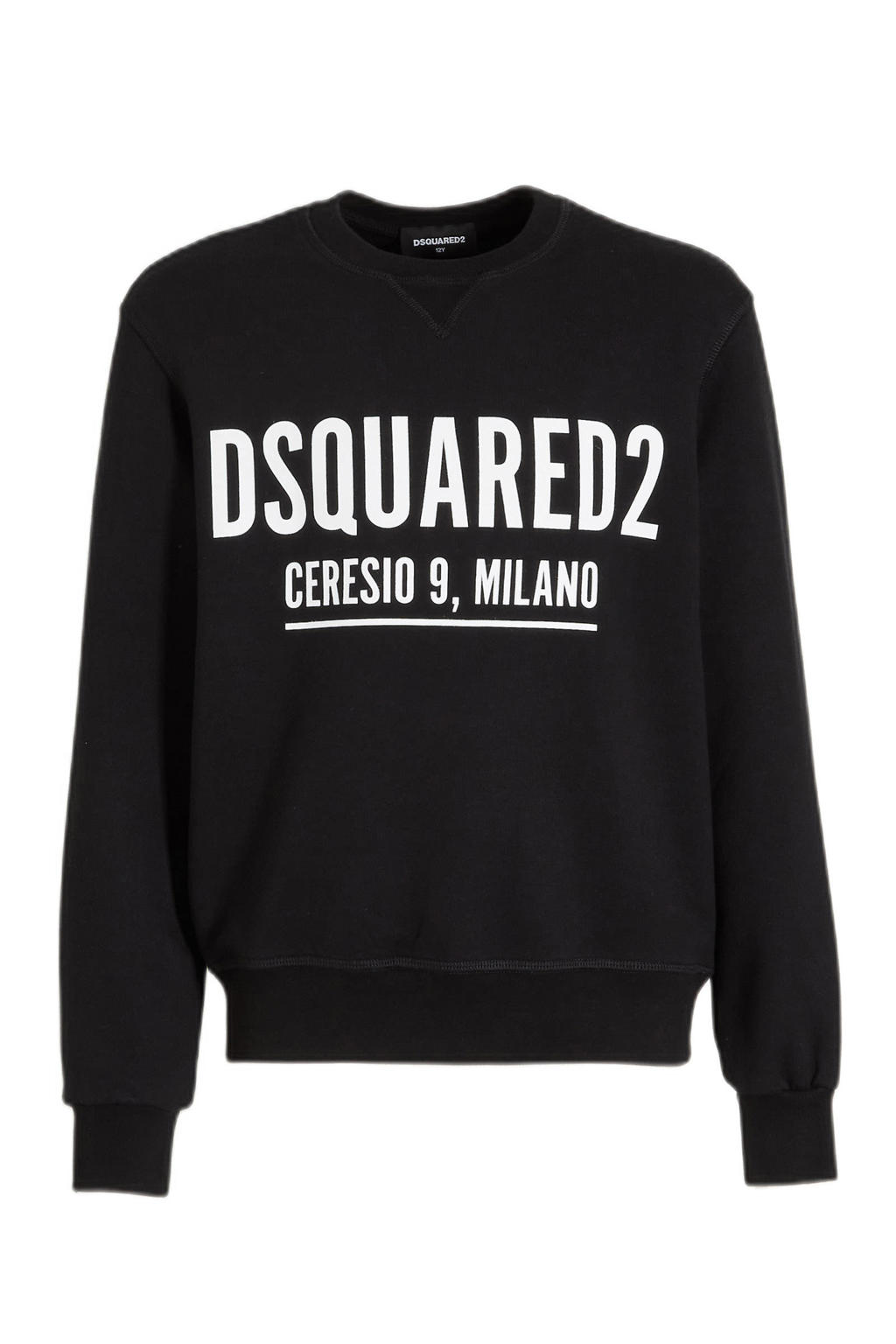 Dsquared2 sweater met logo zwart | kleertjes.com