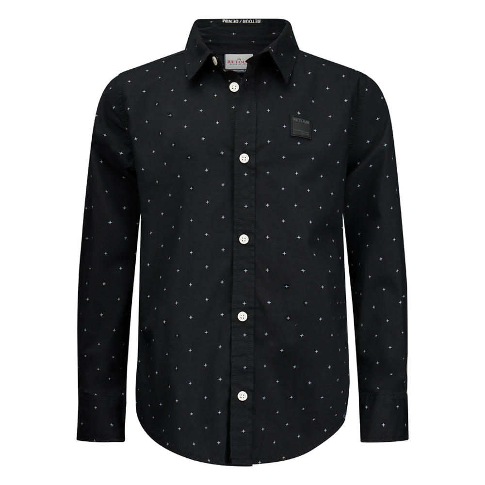 Retour Jeans overhemd met stippen zwart | kleertjes.com
