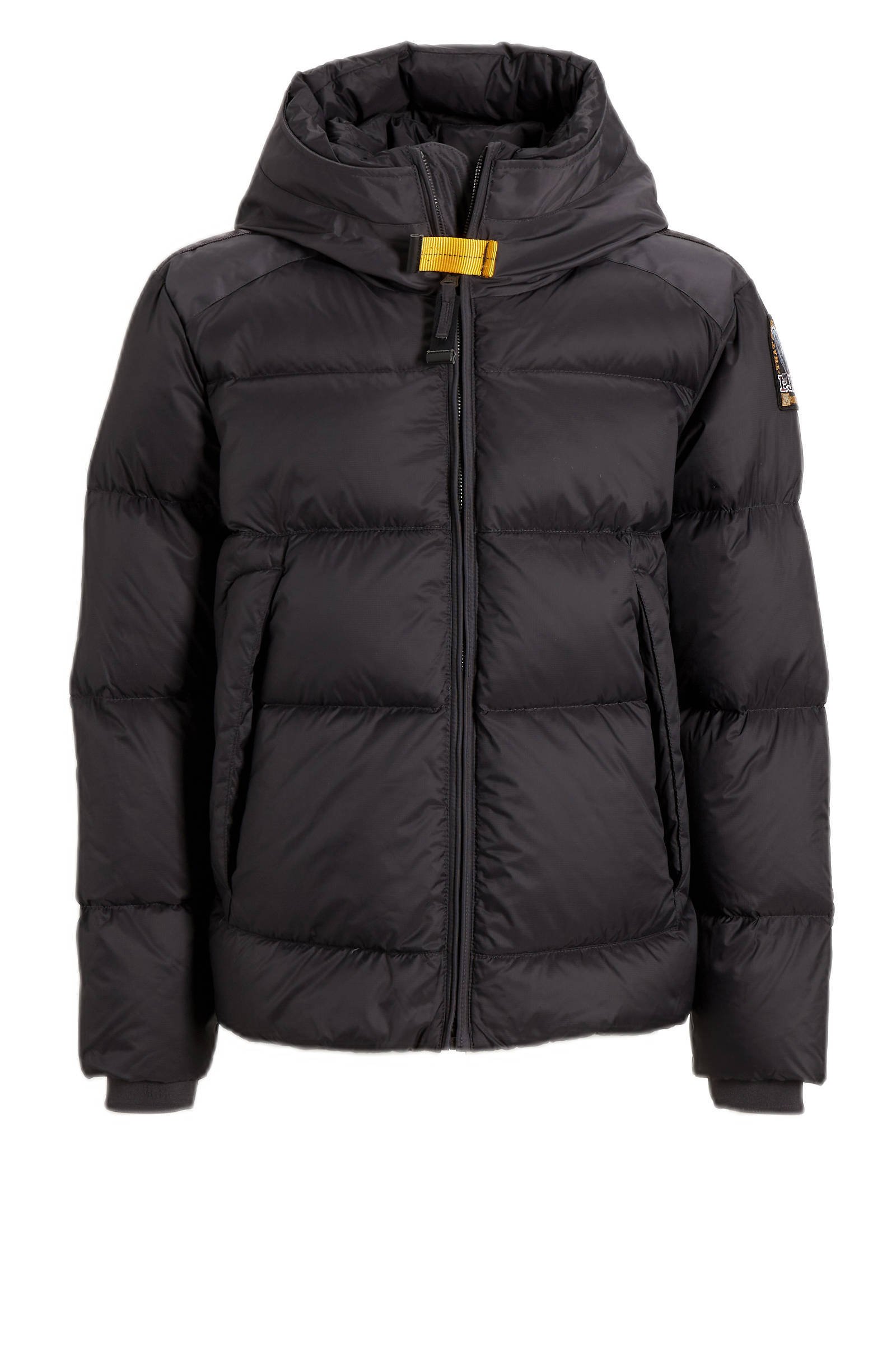 Parajumpers gewatteerde winterjas met 3D applicatie zwart | kleertjes.com