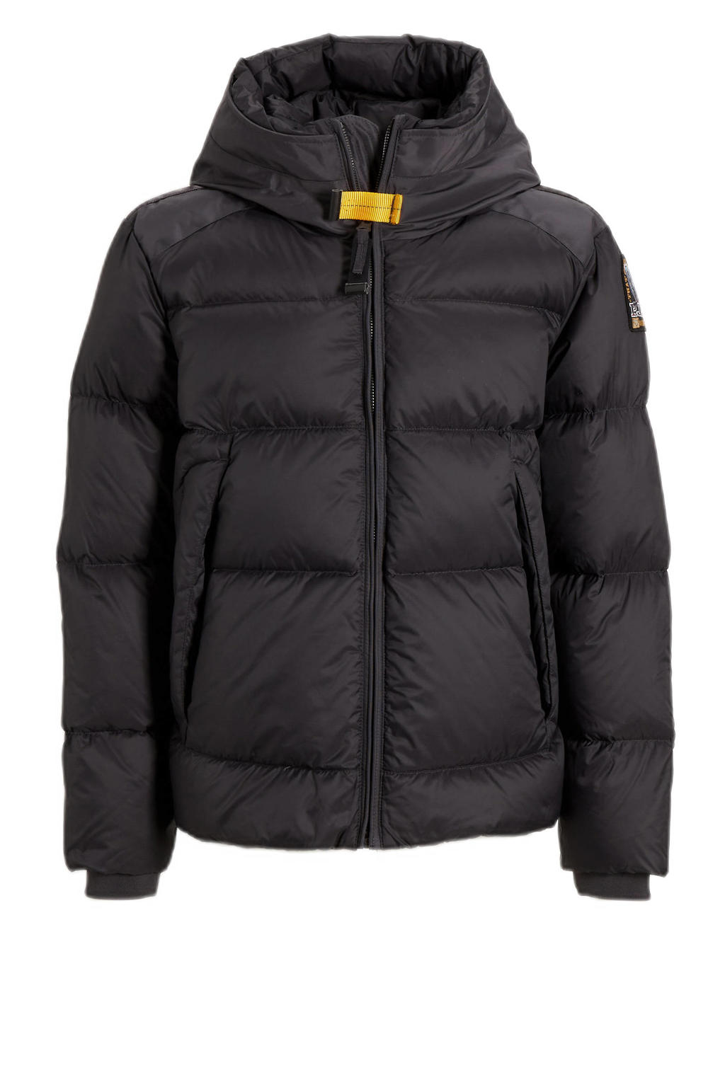 Parajumpers gewatteerde winterjas met 3D applicatie zwart | kleertjes.com
