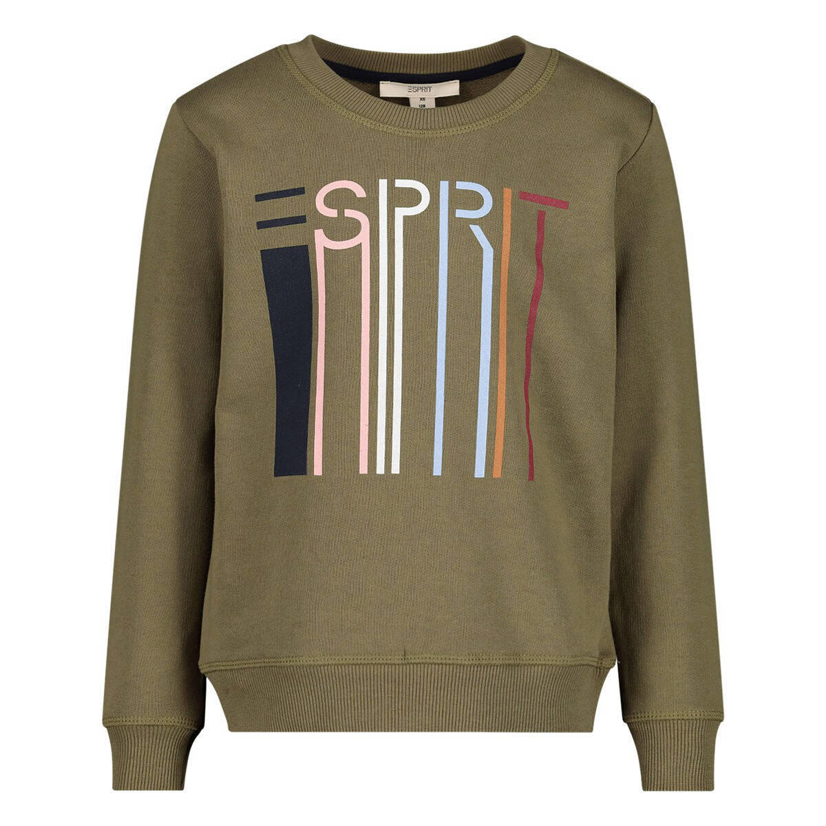 ESPRIT sweater met logo kaki groen | kleertjes.com