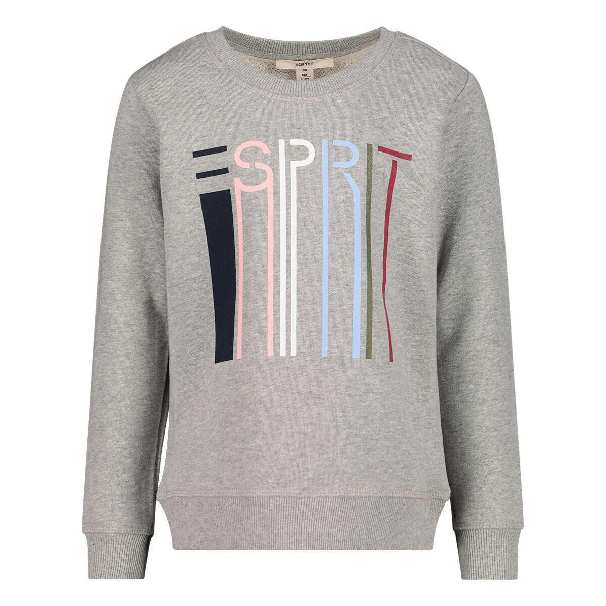 ESPRIT sweater met logo grijs melange | kleertjes.com