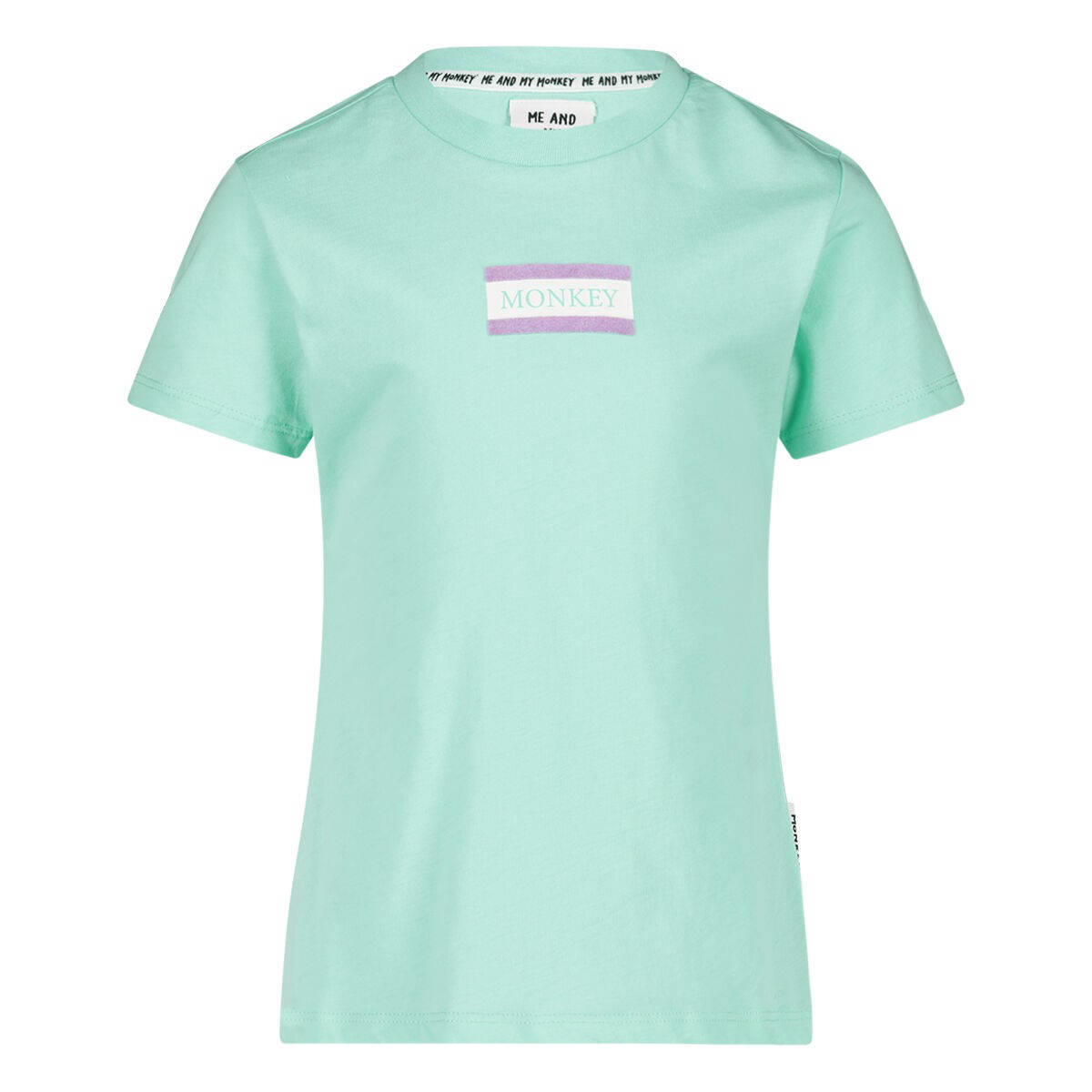 Me & My Monkey T-shirt June met logo mintgroen | kleertjes.com