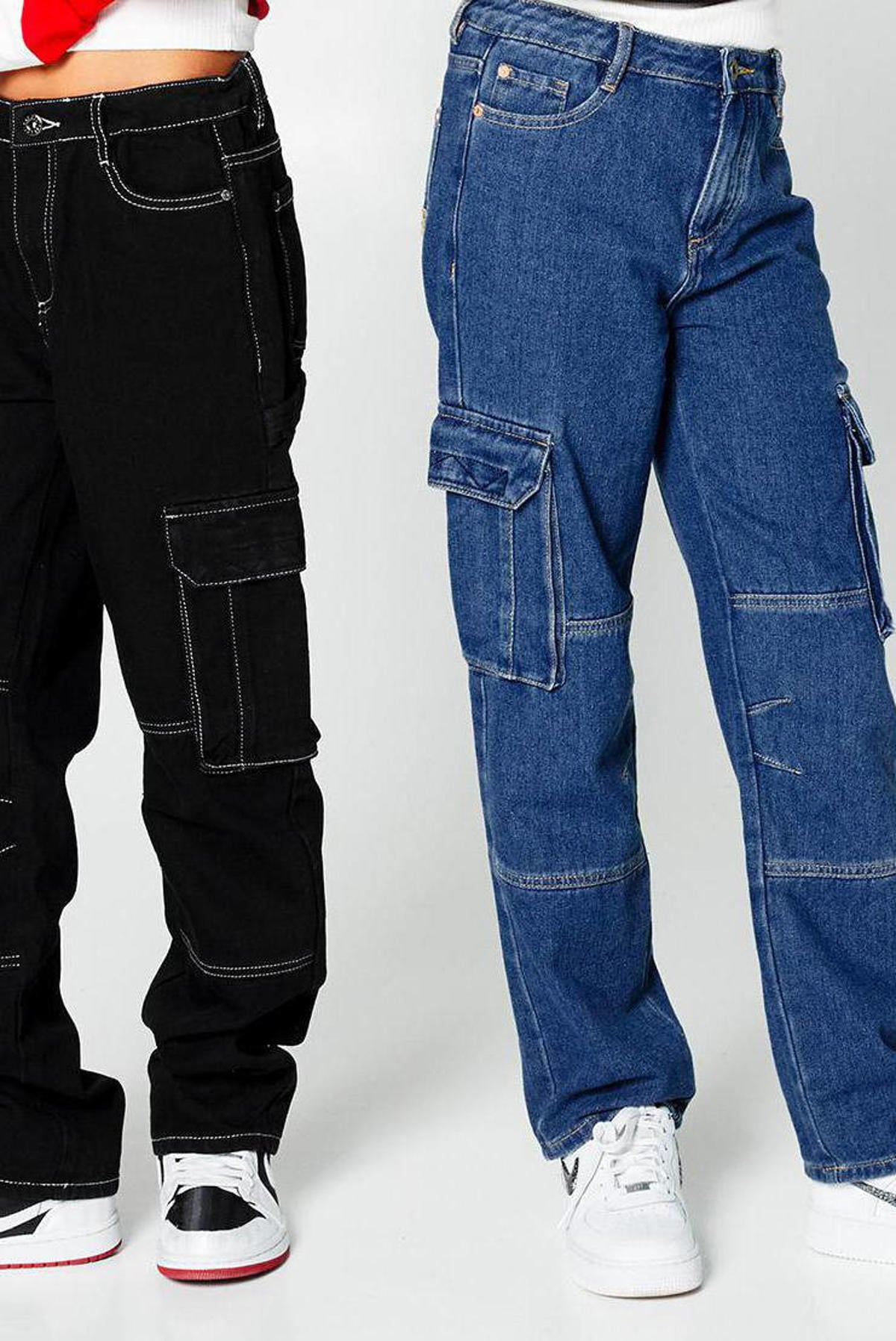 CoolCat Junior high waist loose fit jeans KYONA medium blue | kleertjes.com