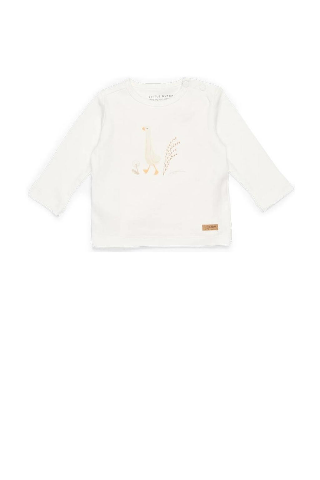 Little Dutch baby longsleeve Little Goose met printopdruk wit ...