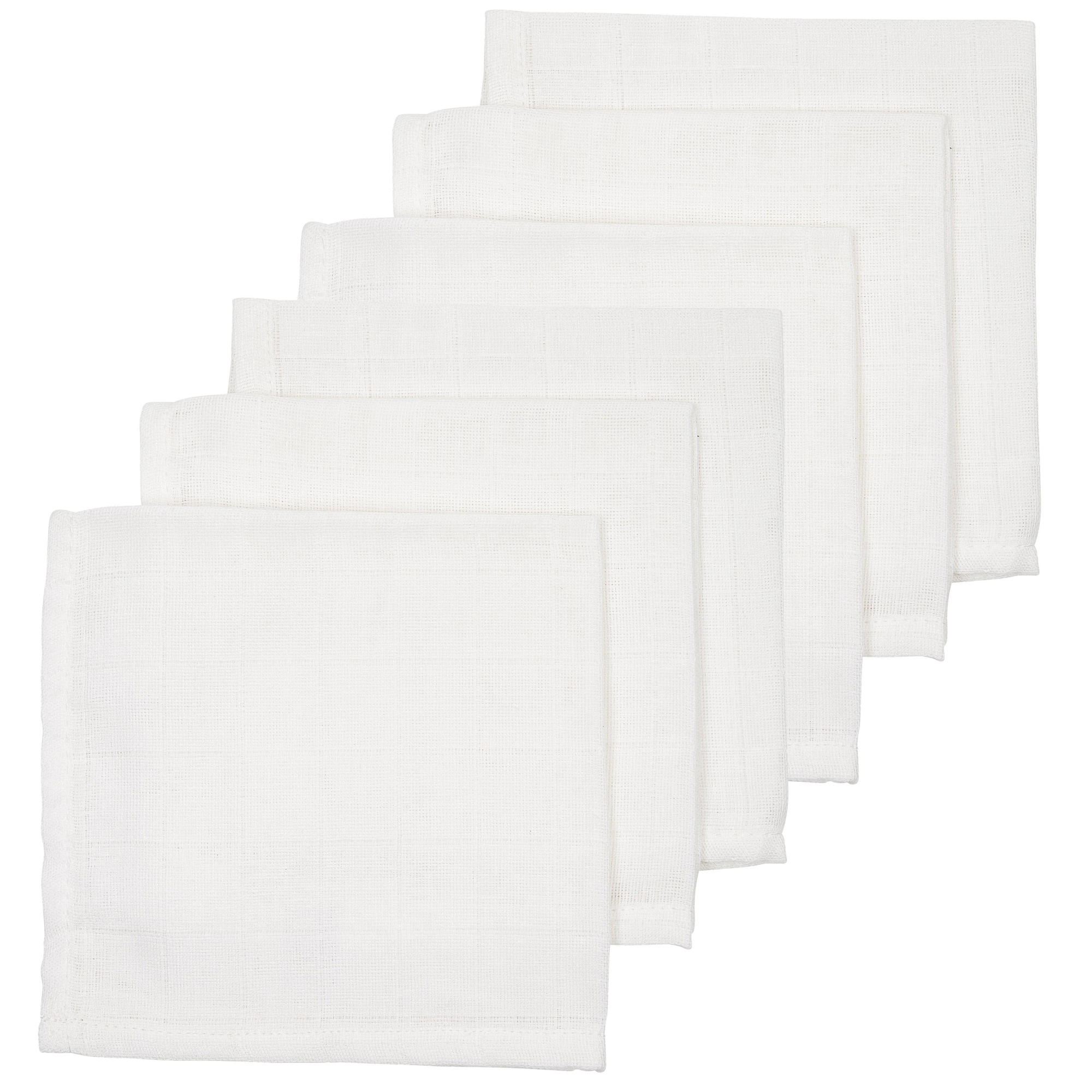 Meyco hydrofiele monddoekje Uni 30x30 cm - Wit (set van 6) | kleertjes.com