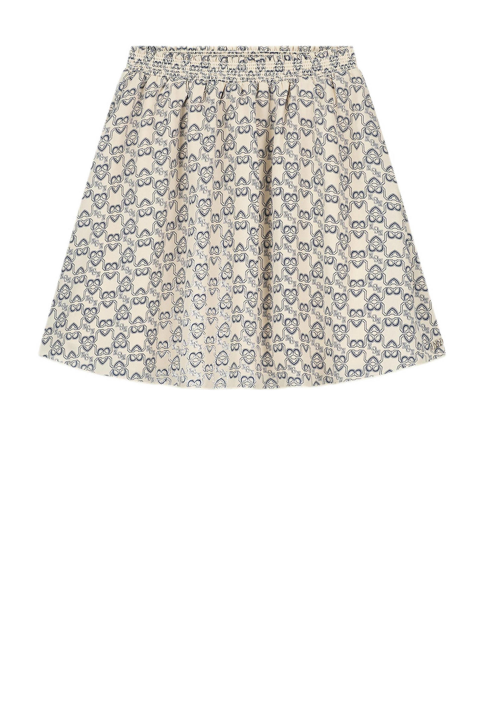 NIK&NIK rok Keeke met all over print en plooien beige | kleertjes.com