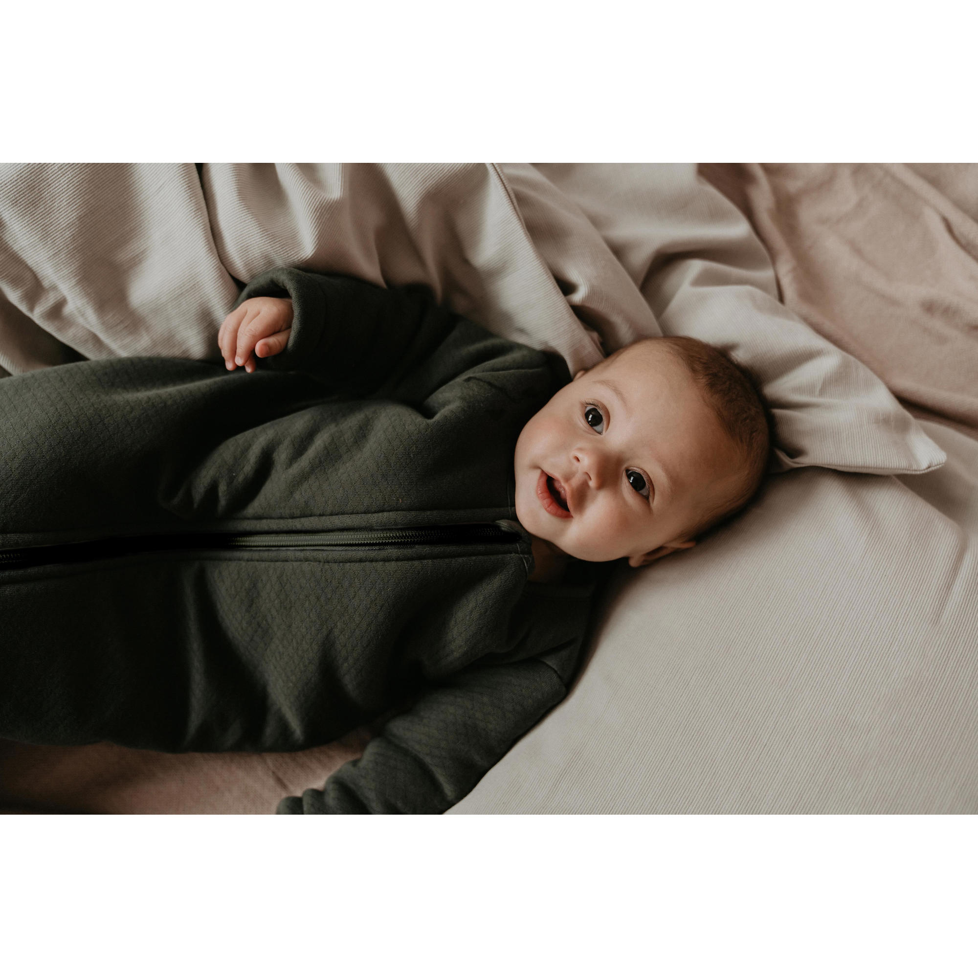 Snoozebaby 4-seizoenen baby slaapzak Dark Green | kleertjes.com