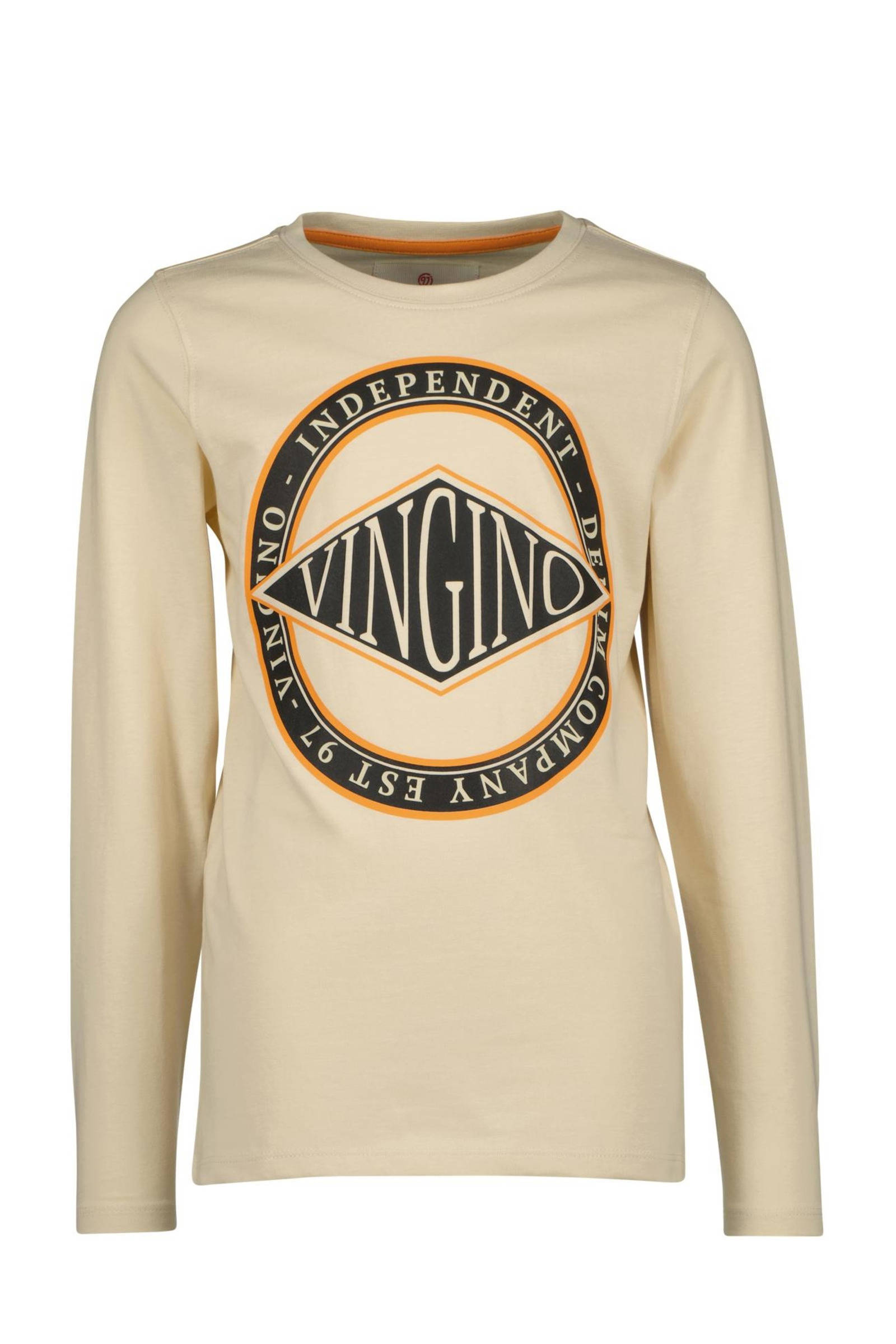 Vingino longsleeve Jero met logo beige | kleertjes.com