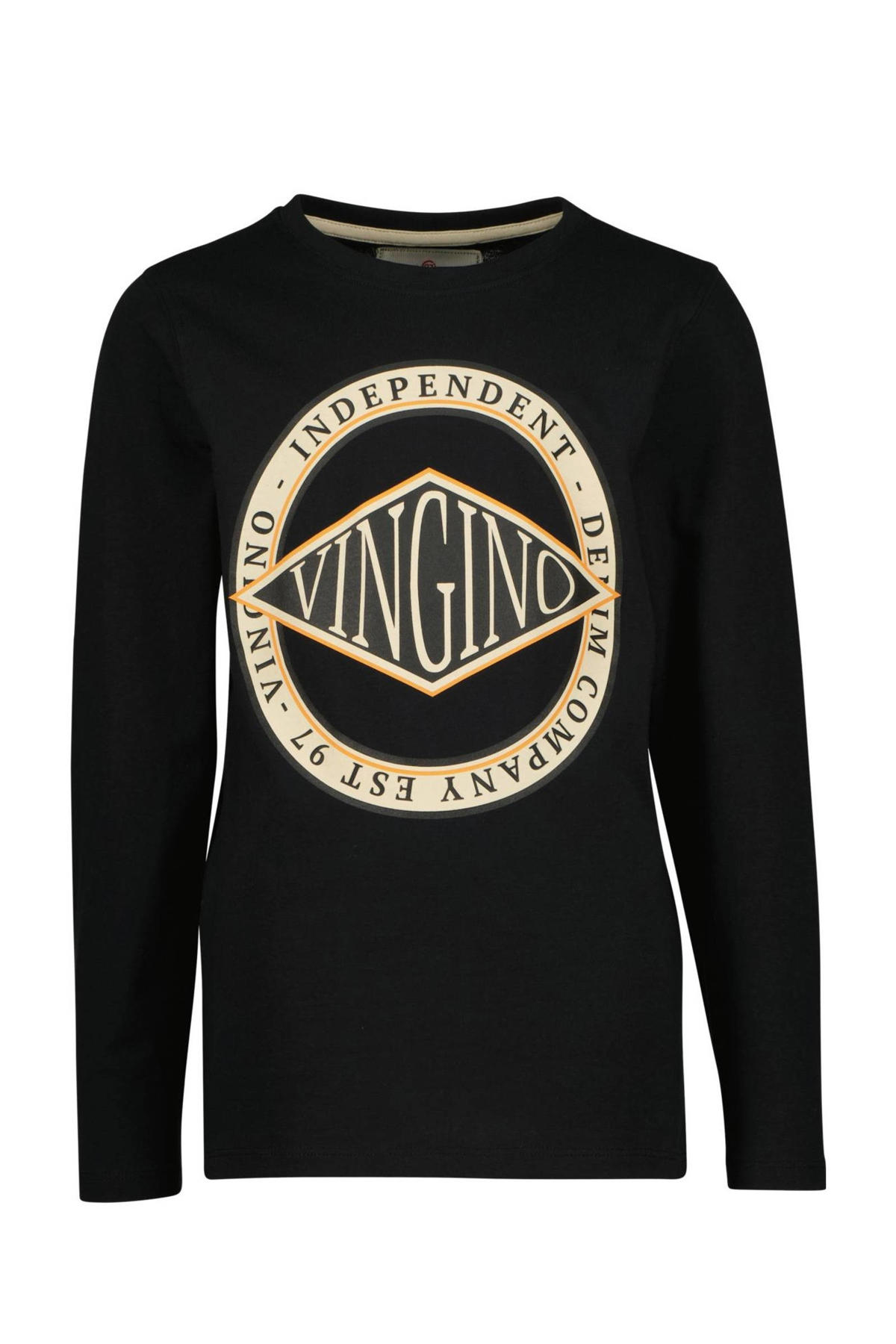 Vingino longsleeve Jero met logo zwart | kleertjes.com