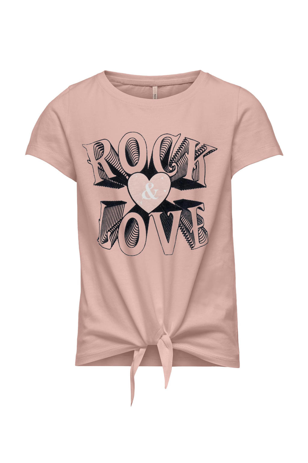 KIDS ONLY GIRL T-shirt KOGMAGGIE met printopdruk zachtroze | kleertjes.com